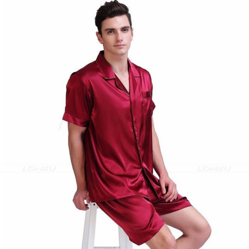 Men Red Silk Pajamas Set – Pajamas-Canada